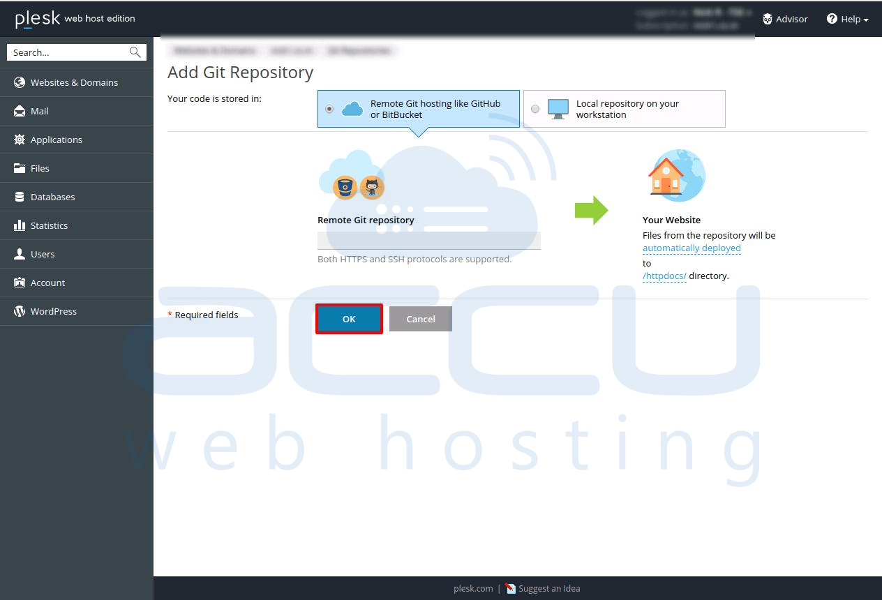 How to set up a git repository with Plesk - AccuWebHosting