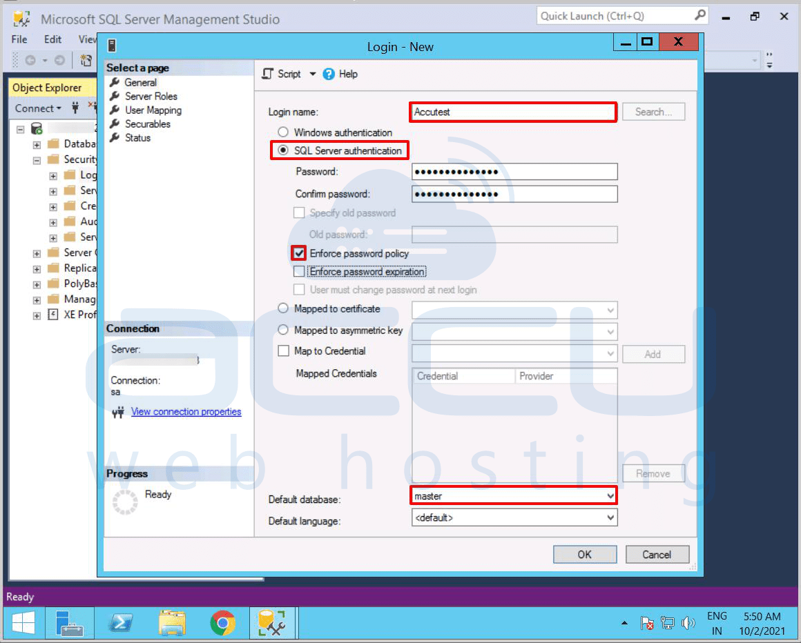 How To Create A User And Assign Permission From Ssms Mssql Server Accuweb Help Center