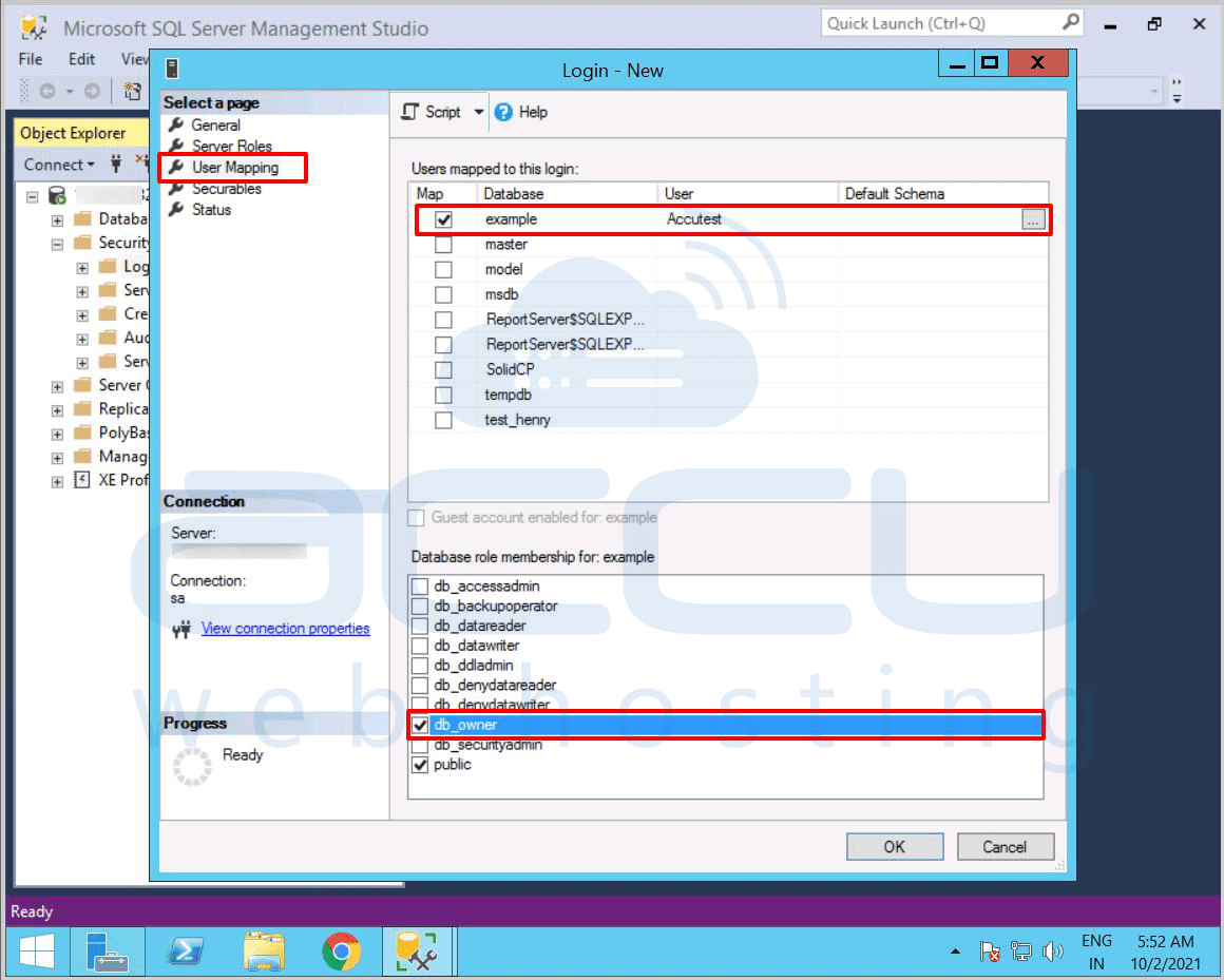 How To Create A User And Assign Permission From Ssms Mssql Server Accuweb Help Center
