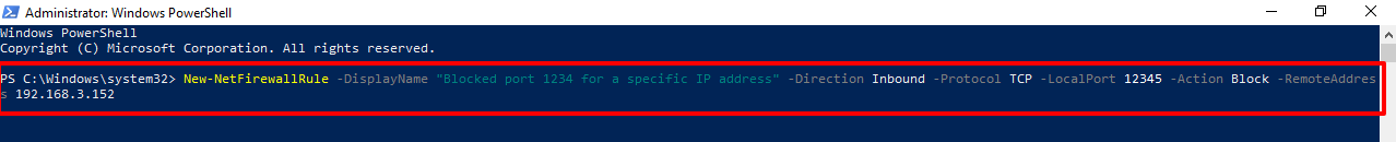 How To Block Access Of A Port From An Ip Or Range Of Ip Using Powershell In Windows Firewall
