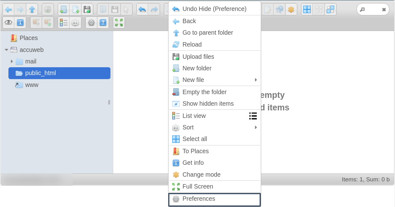 How To Display Hidden Htaccess File In Webuzo File Manager Webuzo Accuweb Help Center
