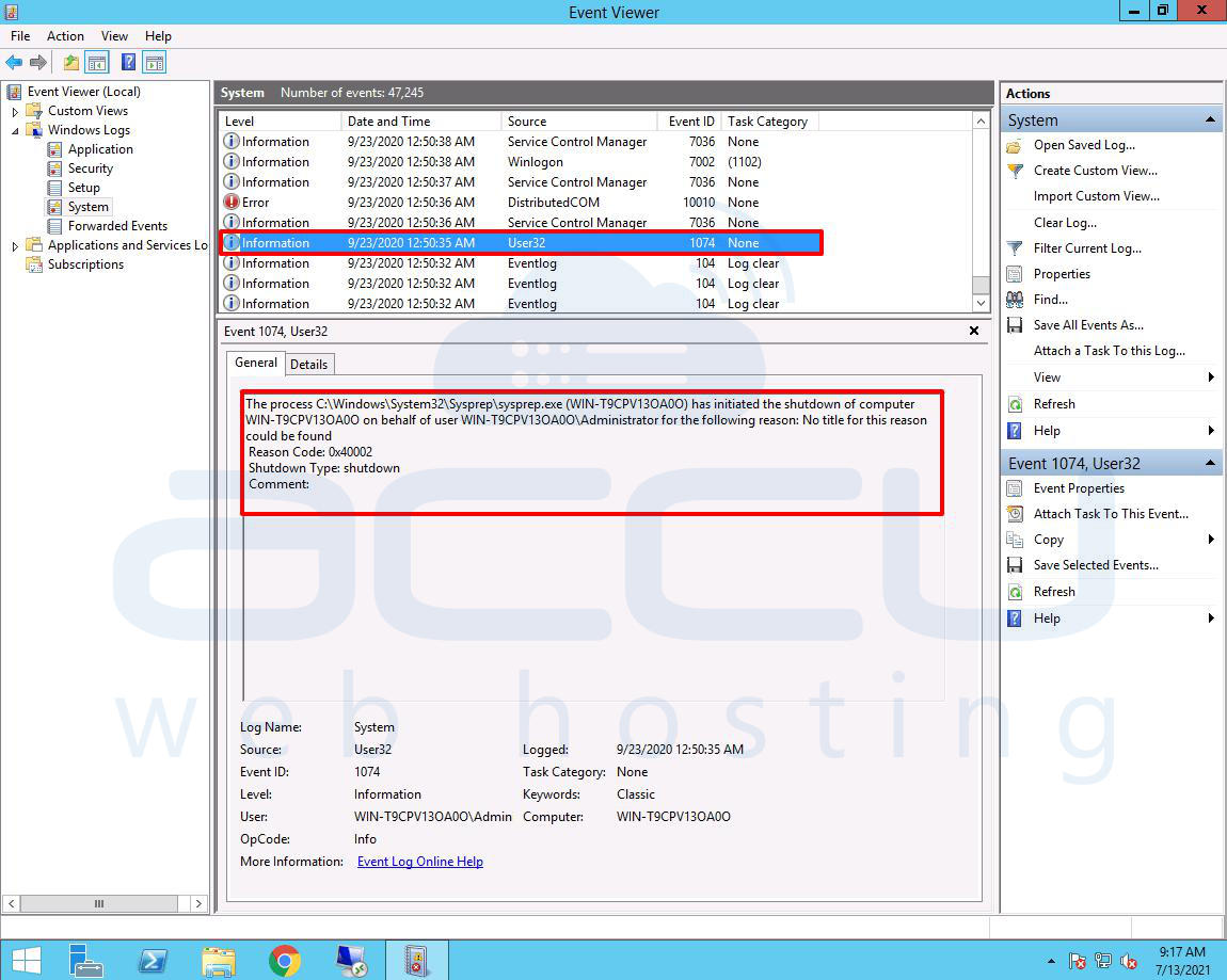 How To Check Shutdown And Reboot Logs In Windows Servers Windows VPS
