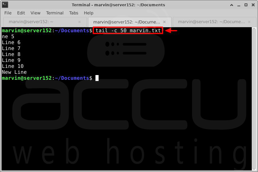 Explain the tail command with an example - Knowledgebase - AccuWebHosting