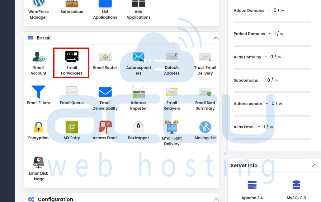 How to Add an Email Forwarder in Webuzo? - AccuWebHosting