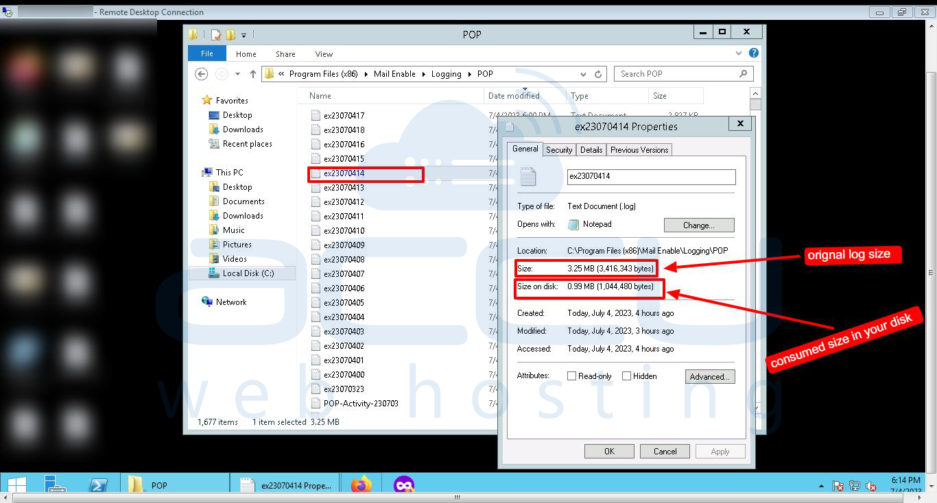 How To Reduce The Size Of Mailenable Log Files Mailenable Tutorials Accuweb Help Center 0582