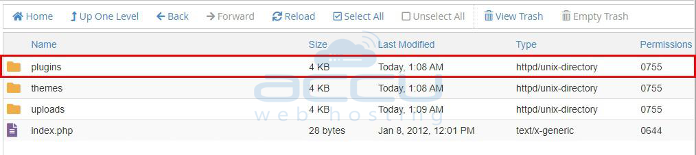 How To Disable Wordpress Plugins Using File Manager Wordpress Hosting Accuweb Help Center 