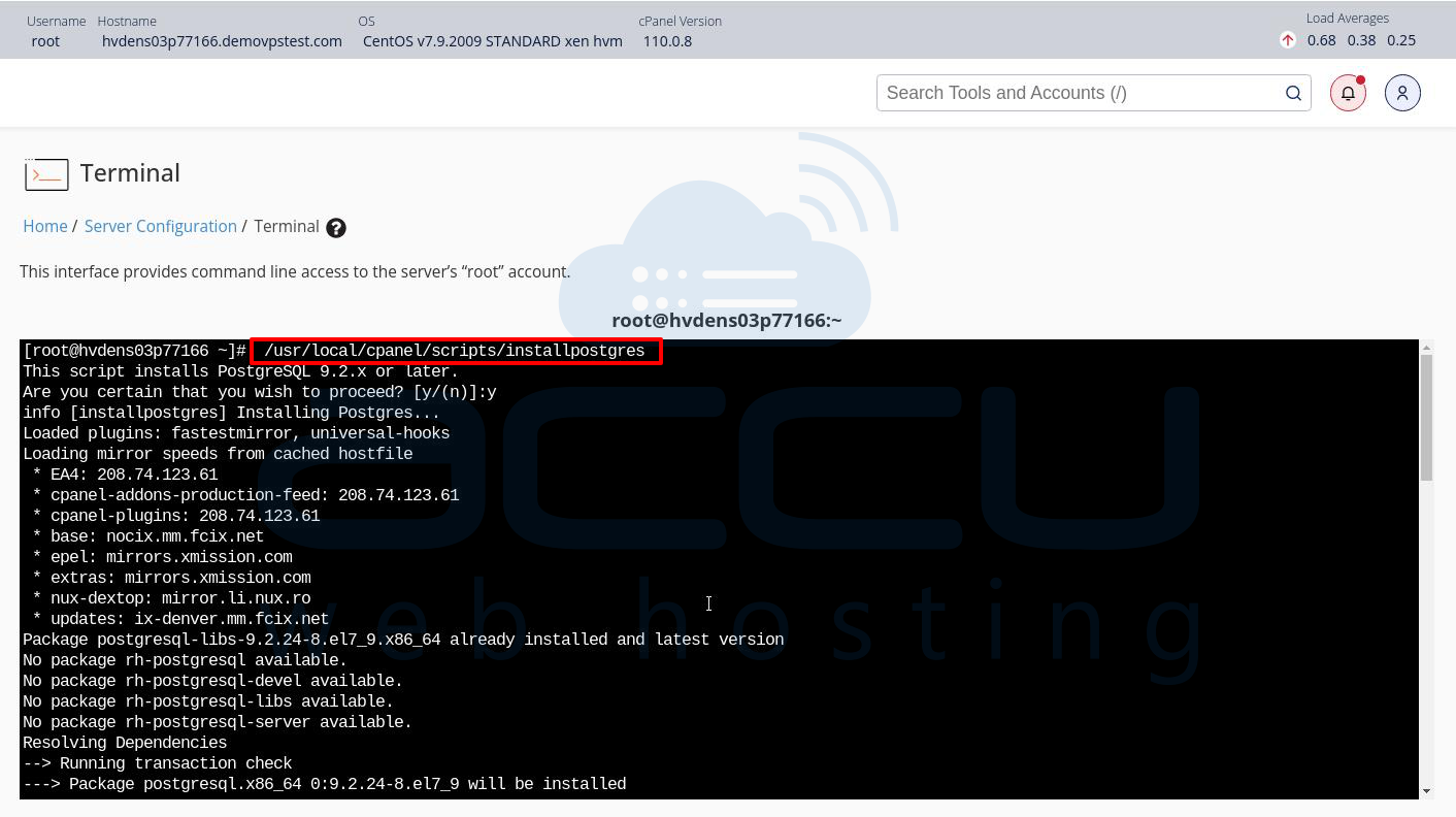 How to Install and Configure PostgreSQL in WHM? - cPanel & WHM ... How to Install and Configure PostgreSQL in WHM? - cPanel & WHM ...
