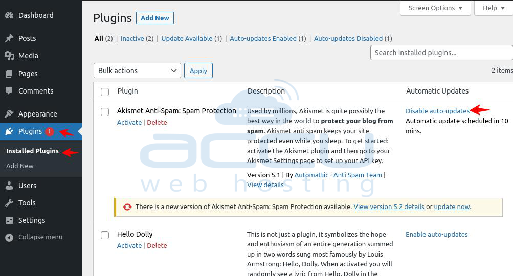 How To Disable Wordpress Auto Updates Wordpress Hosting Accuweb