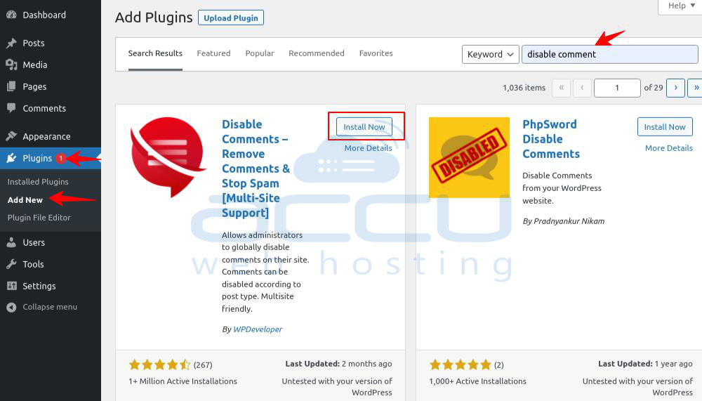 How To Enable Or Disable Comments In Wordpress Wordpress Hosting Accuweb Help Center