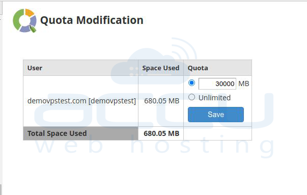 How To Increase Disk Space For A Cpanel Account In Whm Cpanel And Whm Tutorials Accuweb Help