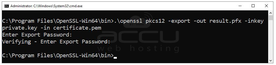 How will you generate a PFX file from Windows and Linux server? - AccuWebHosting