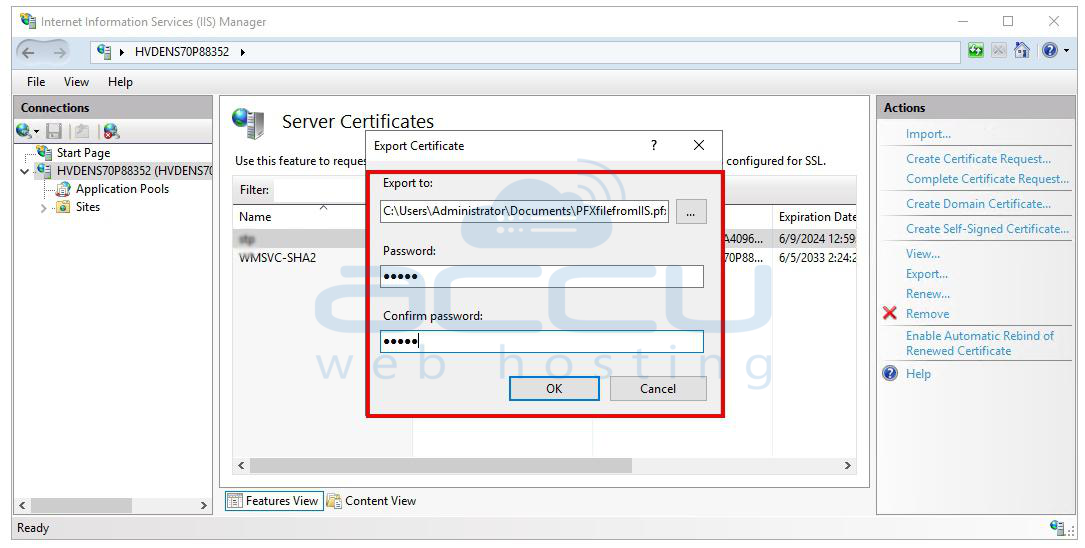 How will you generate a PFX file from Windows and Linux server? - AccuWebHosting