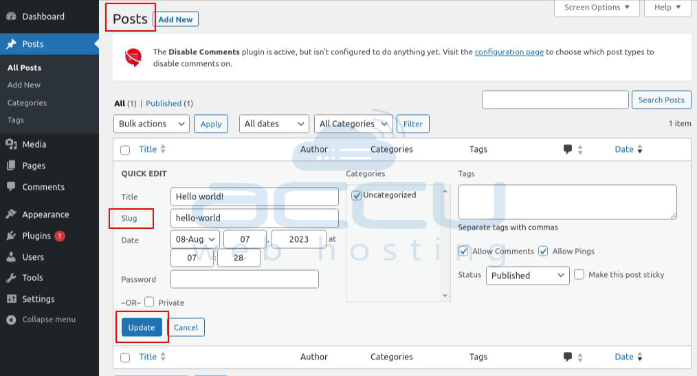 How to Change the Permalink of an Individual WordPress Post or Page? - AccuWebHosting