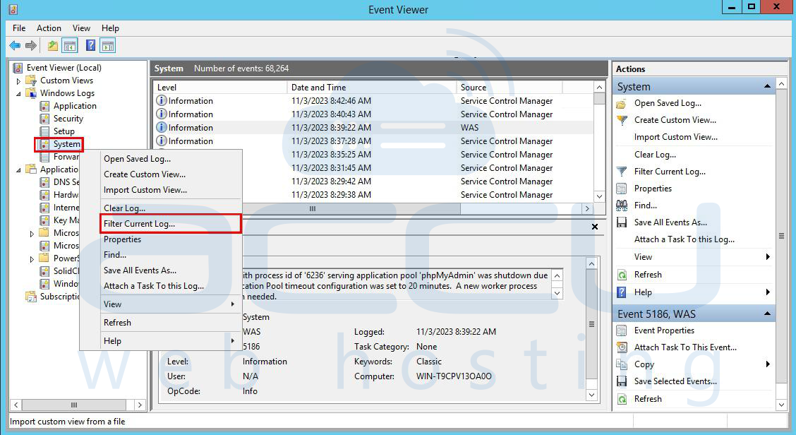 How To Check The Application Pool Log From Iis In Windows Vps Windows Vps Hosting Accuweb