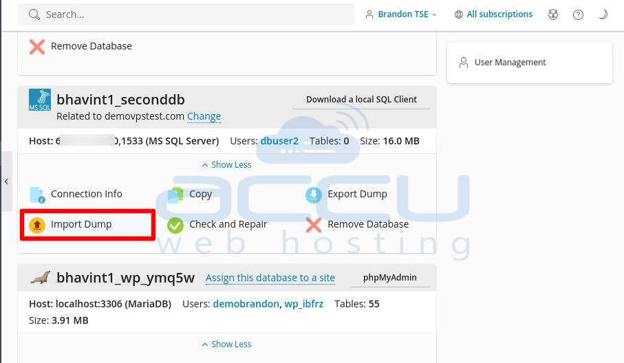 How To Import A Mysqlms Sql Database Dump To A Mysqlms Sql Database In Plesk Database