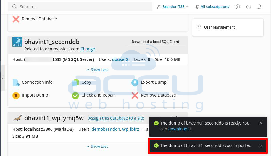 How To Import A Mysqlms Sql Database Dump To A Mysqlms Sql Database In Plesk Database