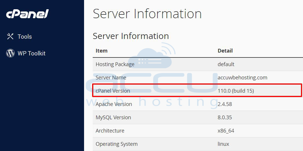 How to check the Version of your cPanel? - AccuWebHosting