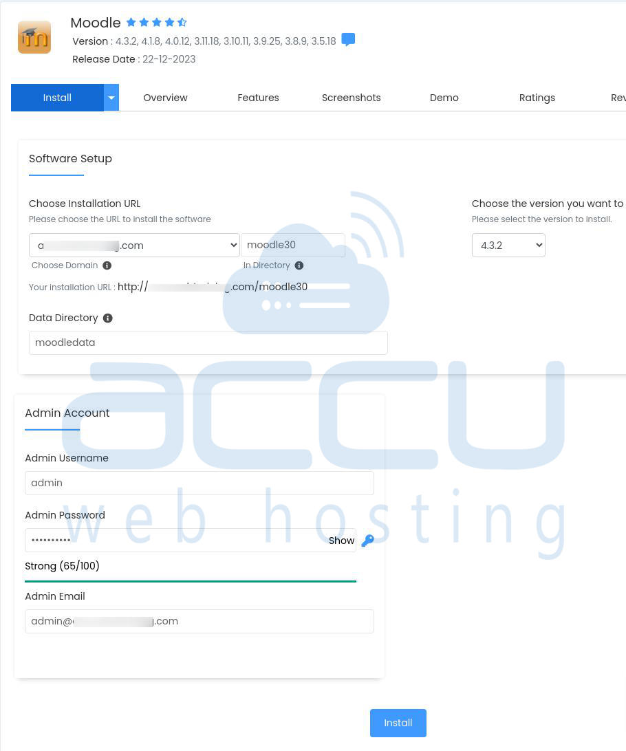 How To Install Moodle Using Softaculous In Cpanel Accuwebhosting