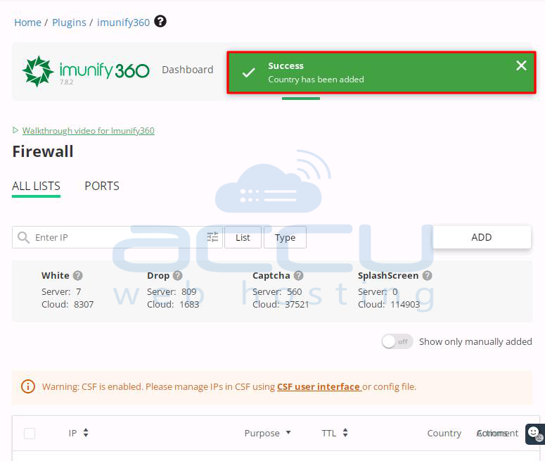 How to Blacklist/Whitelist IP Addresses in Imunify360? - AccuWebHosting