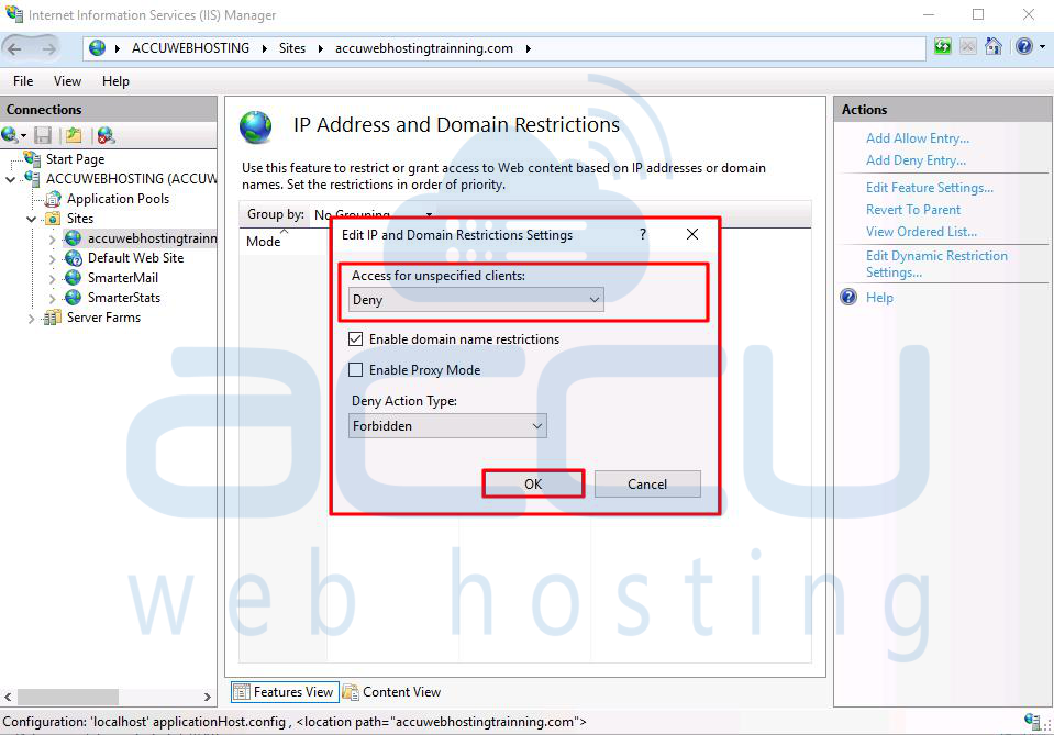 How To Block Traffic From A Domain In Iis Windows Vps Hosting Accuweb Help Center