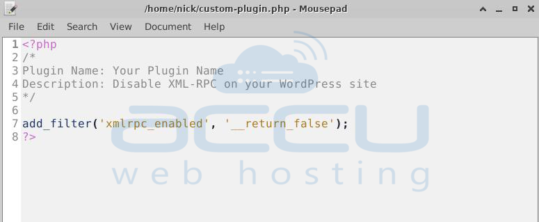 How To Disable Xml Rpc Wordpress File Using Cpanel Wordpress Hosting Accuweb Help Center