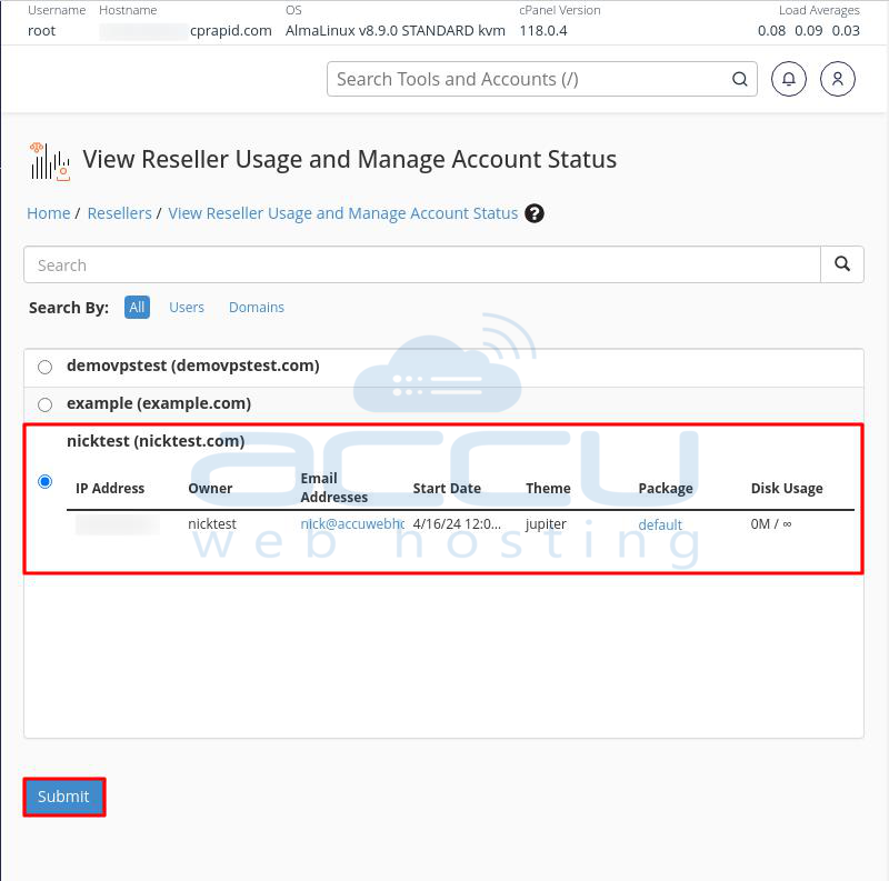 How to suspend Reseller in WHM? - Reseller hosting Pre-Sales questions ...