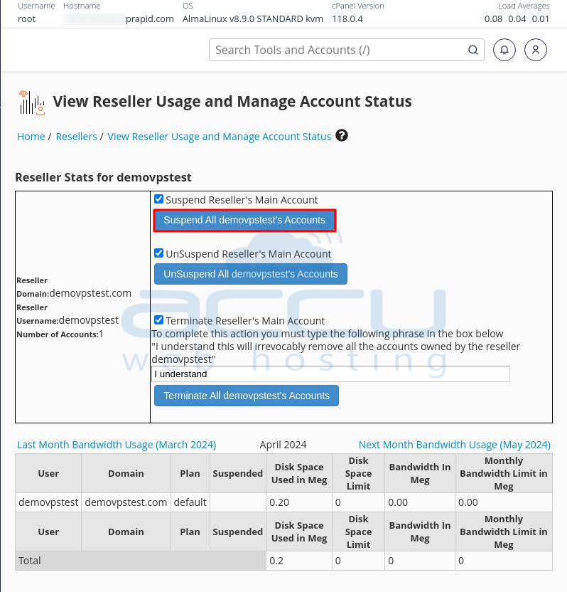 How to suspend Reseller in WHM? - AccuWebHosting