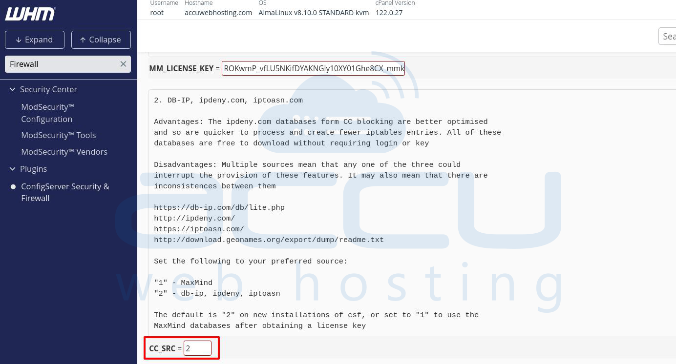 How To Block Countries In Csf Firewall Cpanel And Whm Tutorials Accuweb Help Center