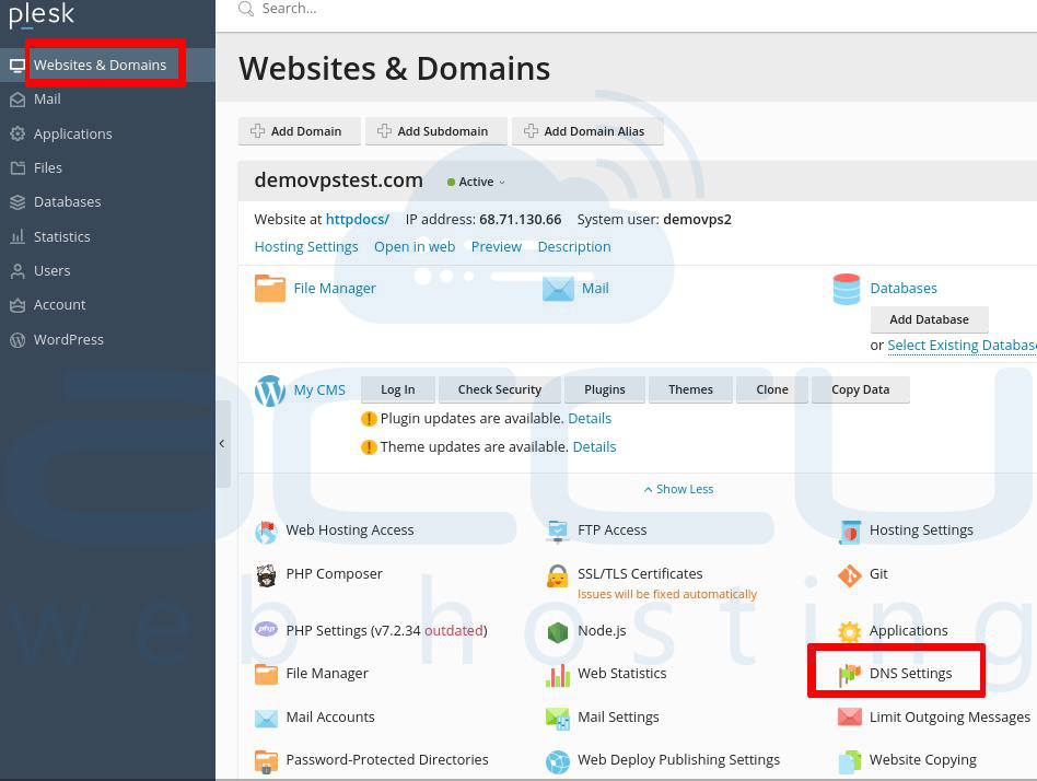 How To Set Ns Nameserver Record In Plesk Knowledgebase Accuwebhosting
