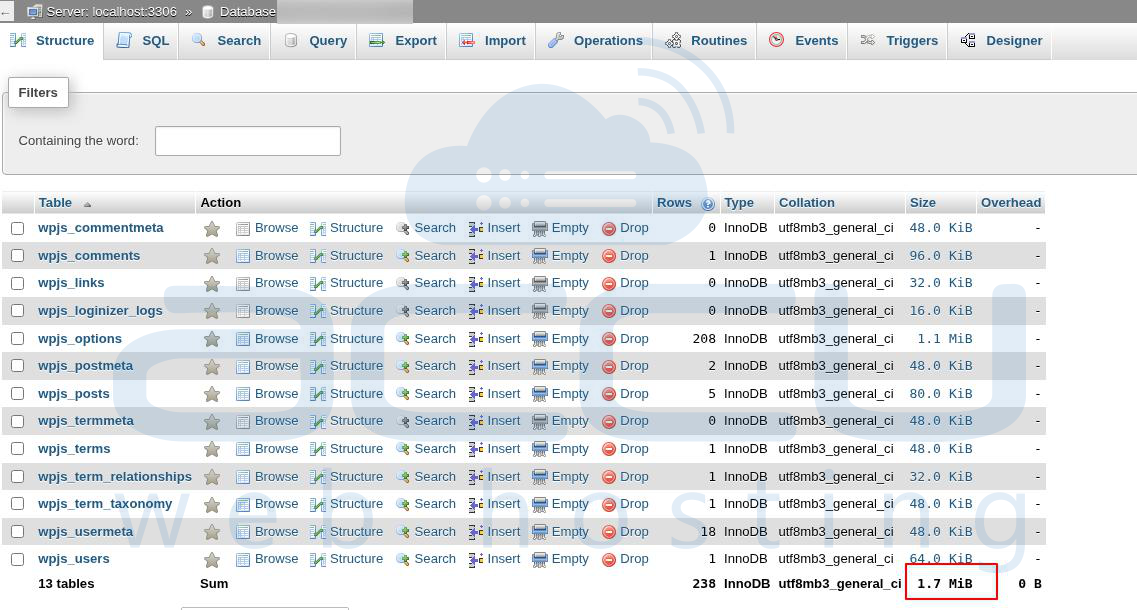 How to check MYSQL Database size in phpMyAdmin and via command ...