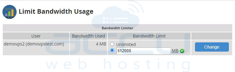 How to change bandwidth limit of cPanel account from WHM? - AccuWebHosting