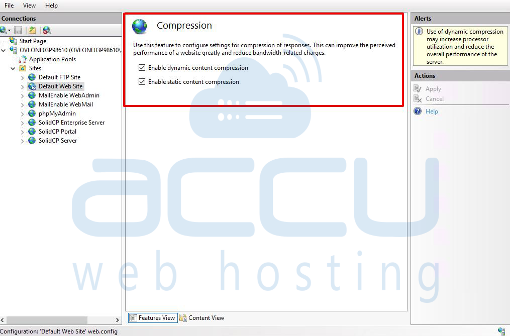 How to enable/disable the Compression for a website from the IIS 10 ...