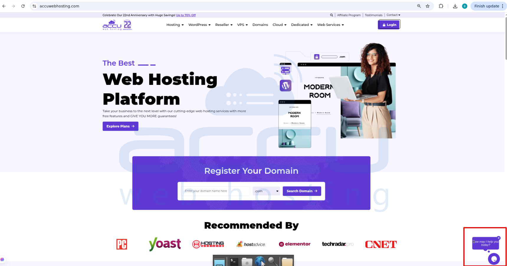 How To Initiate A Live Chat From The AccuWebHosting Website? - AccuWebHosting