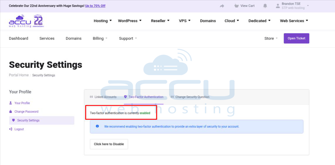 How to enable Two-Factor Authentication (2FA) for Client area ...