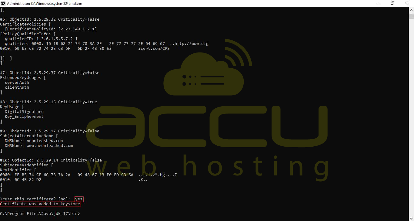 How to Convert .pfx File to .jks File? - AccuWebHosting