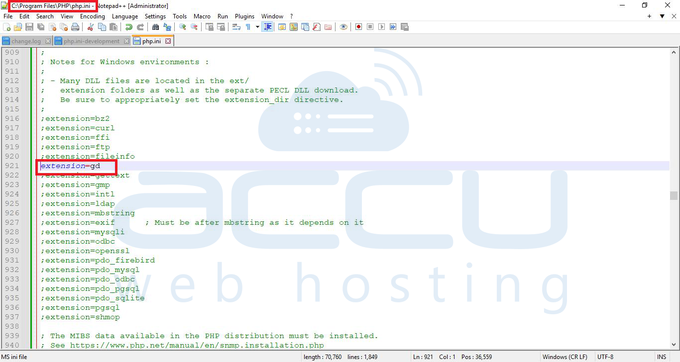 How to enable GD Library support for PHP in Windows server ...