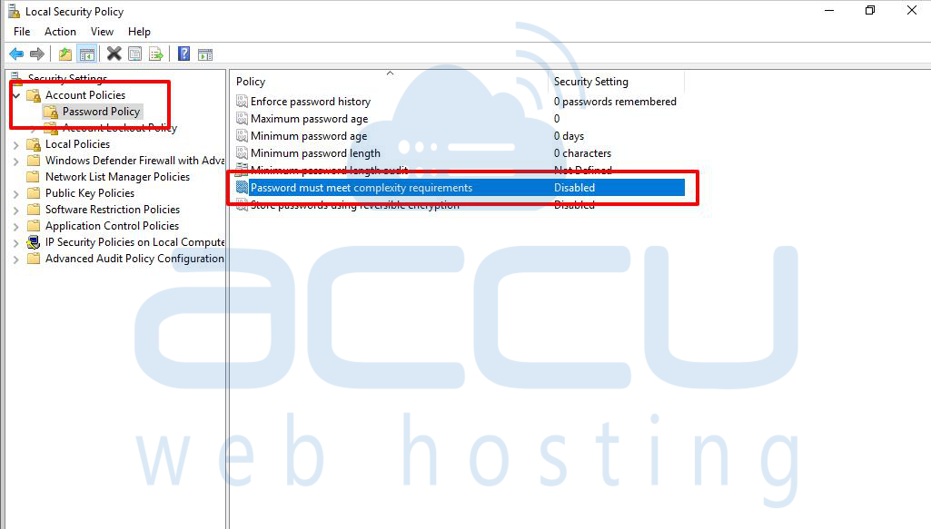 How to set password policy in Windows Server? - AccuWebHosting