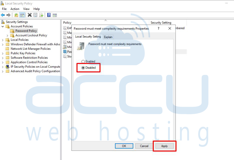 How to set password policy in Windows Server? - AccuWebHosting