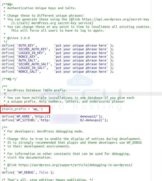 How To Change WordPress Database Table Prefix Knowledgebase