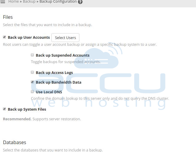 How To Set The Backup Configuration In Whm Cpanel And Whm Tutorials Accuweb Help Center