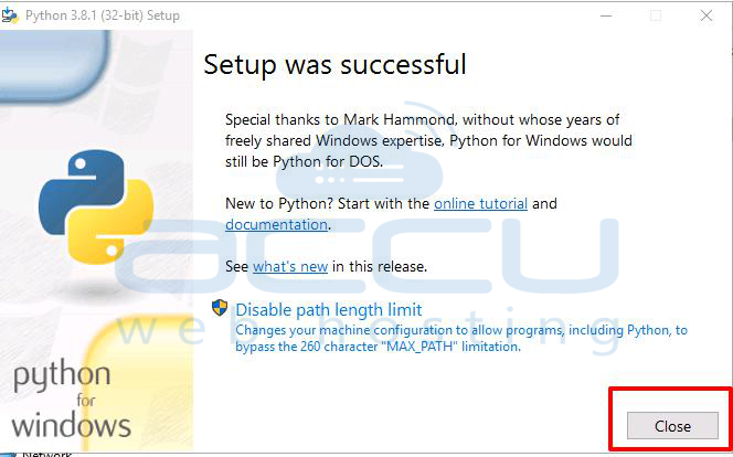 How To Install Python On Windows Server Knowledgebase AccuWebHosting